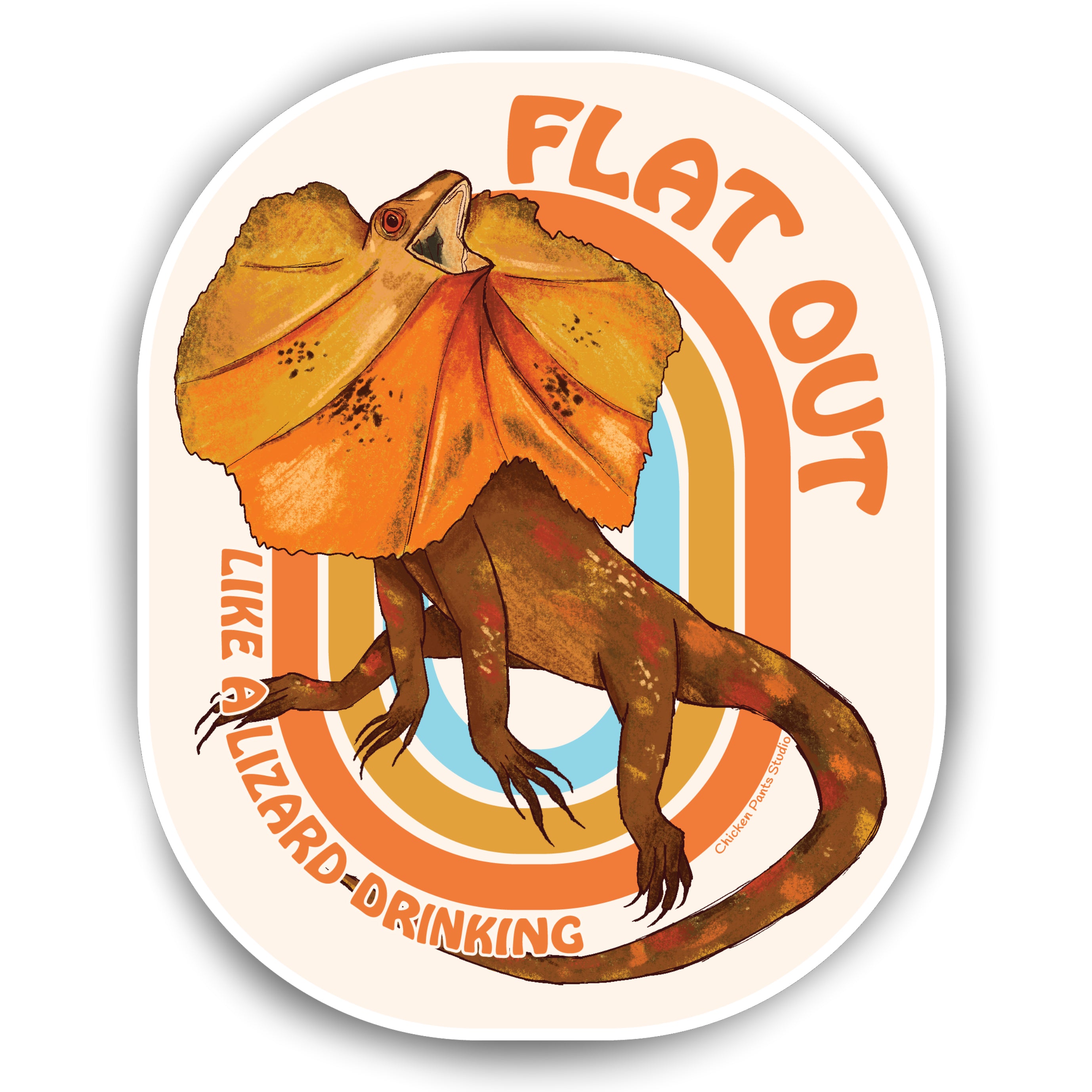 Frilled-Neck Lizard sticker – Chicken Pants Studio